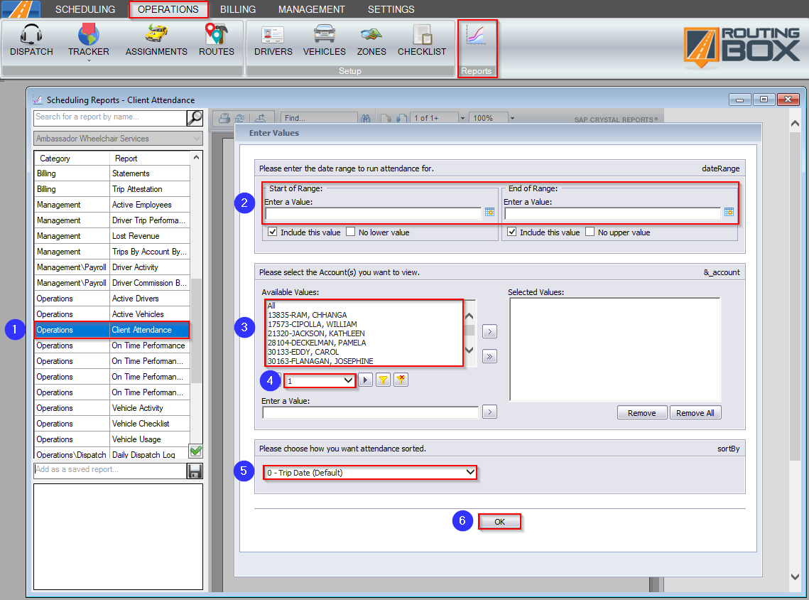The Client Attendance Report